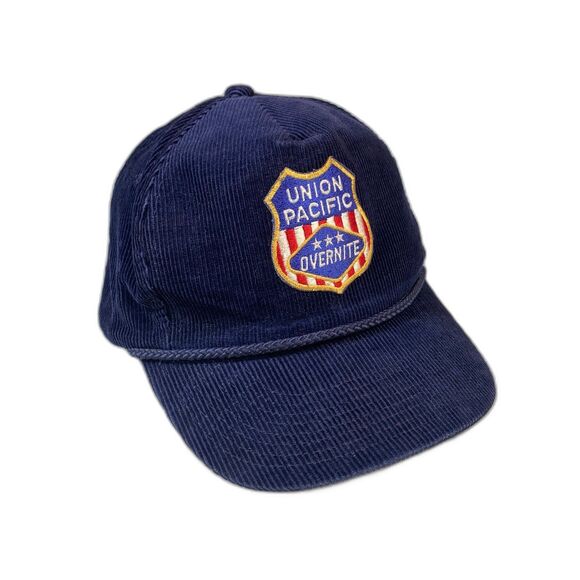 Accessories | Vintage Union Pacific Overnight Hat Cap Blue Corduroy ...